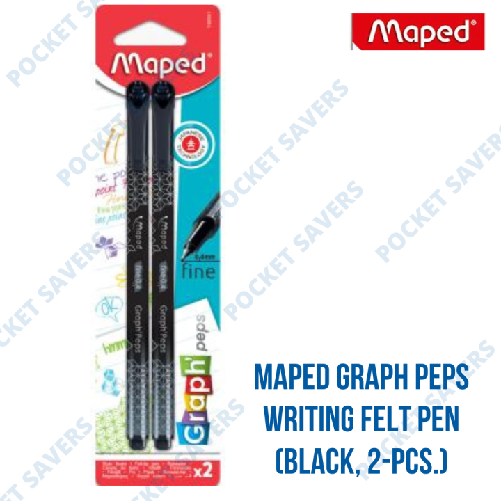 MAPED Graph Peps Writing Felt Pen (Pack of 2, Black, 0.4 mm) | Lazada PH