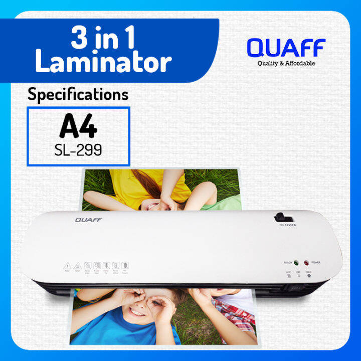 QUAFF 3-in-1 A4 Laminating machine （max laminate 125mic）SL-299 | Lazada PH