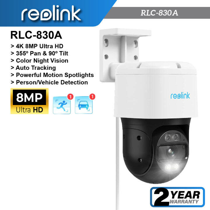 Reolink RLC-830A 8MP 4K PTZ Outdoor PoE Camera System, 355° Pan & 90 ...