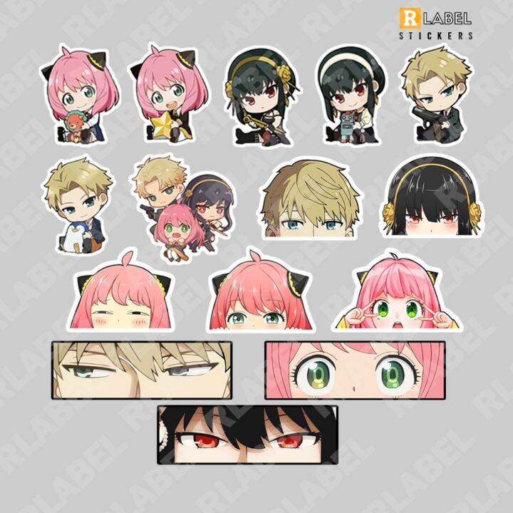 Spy x Family Anya Yor Loid Forger Eye Slap Chibi Peeker Anime Sticker ...