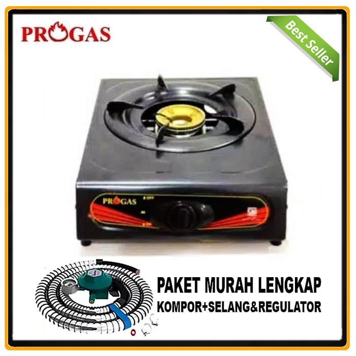 Kompor Gas Progas 1 Tungku + Selang Paket Regulator | Lazada Indonesia