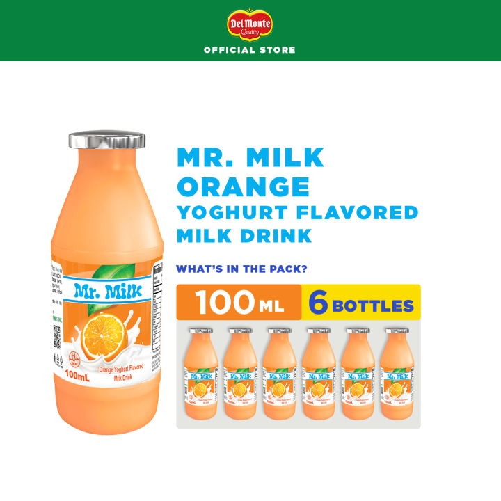 MR. MILK Orange Yoghurt Flavored Milk Drink that Kids Love - 100ml x 6 | Lazada PH
