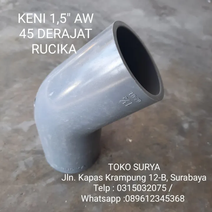 Elbow keni 11/2 AW inch 45 derajat Rucika 1.5 1,5 inci Knee knie ...