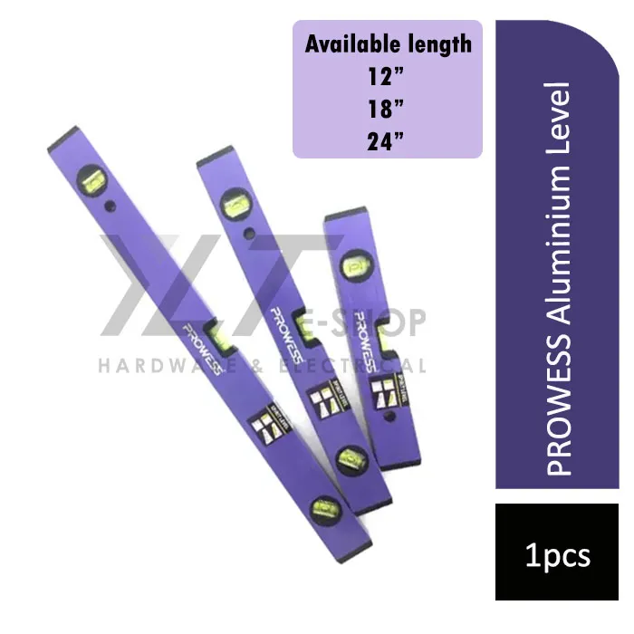 PROWESS 12" 18" 24" Aluminium level (Spirit Level) timbang air ...