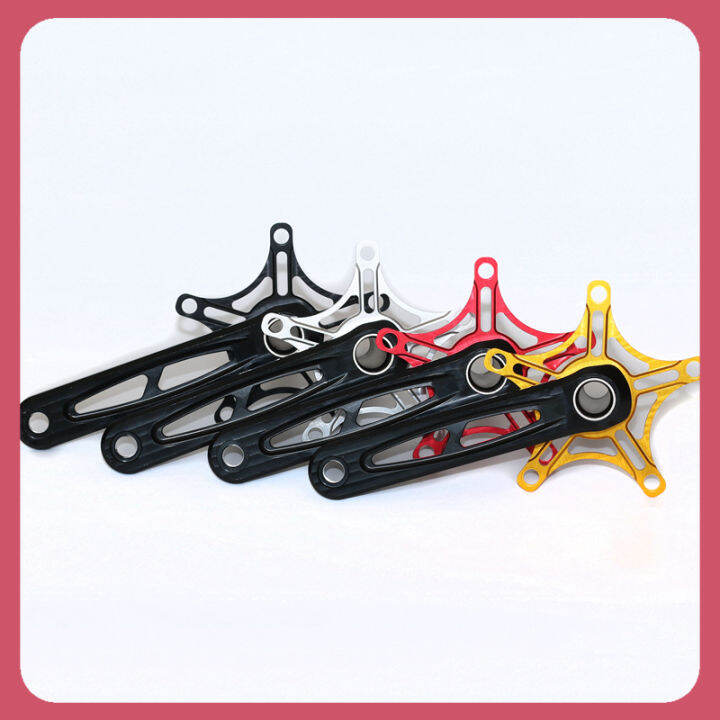Bicycle crank aceoffix new bright black one-piece hollow crankset cross ...