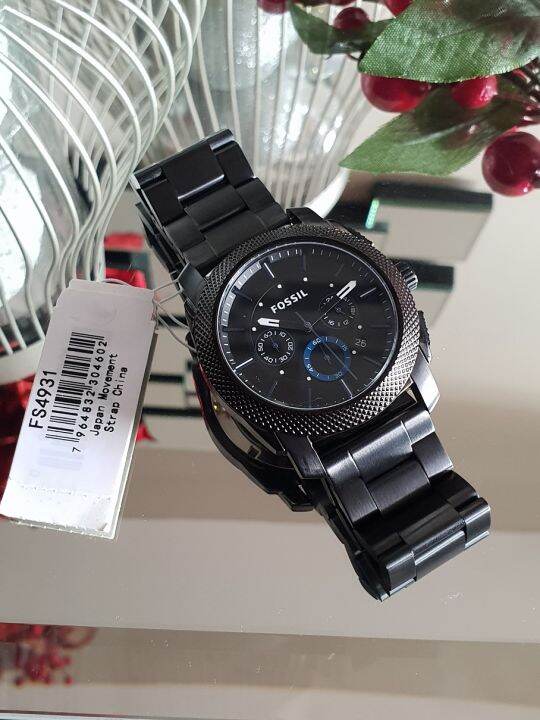 Fossil FS4931 Black Dial Machine Chronograph Men's Watch Original With ...