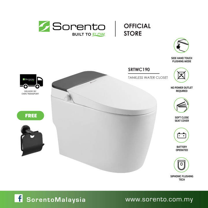 SORENTO SRTWC190 Tankless Wc One Piece water closet jamban tandas smart ...