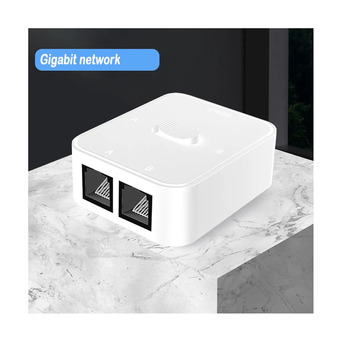 1 Piece 2 Port Rj45 Lan Cat6 Switch Selector 1000mbps 2 In 1 Out 1 In 2 Out 2 In 1 Outrj45