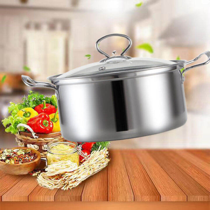 555 casserole set makapal Stainless cookware set Noodles cooking pot ...
