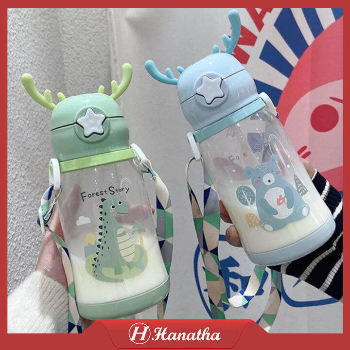 Botol Minum Aesthetic 600ml BPA FREE Botol Minum Anak Sekolah Botol ...