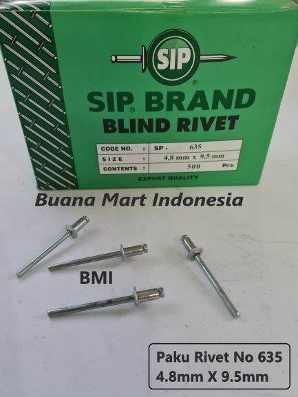Paku Rivet SIP SP 635 (4.8mm x 9.5mm) | Paku Tembak | Blind Rivet ...
