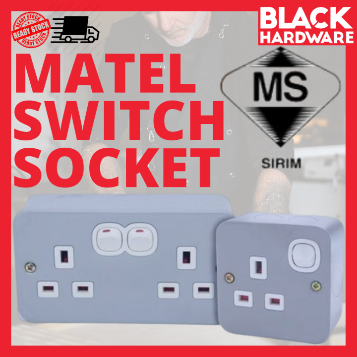 BLACK HARDWARE Single Double Metal Clad Swith Socket Box 13A Sirim ...