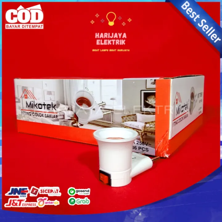 MIKOTEK FITTING COLOK SAKLAR ON OFF MT-7899 4A 250V E27 LAMPU TIDUR ...