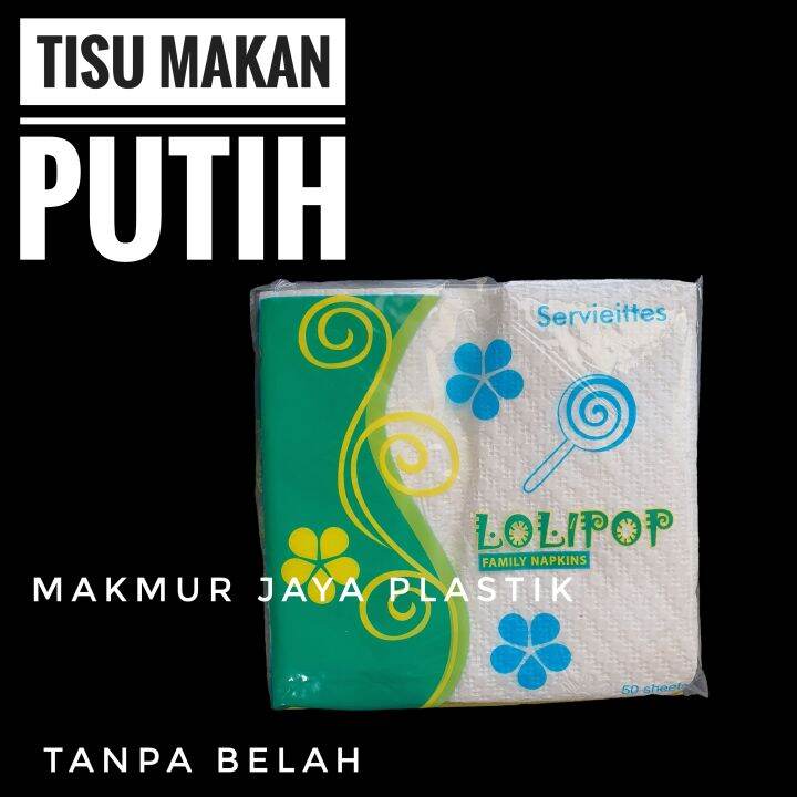 TISSUE MAKAN PUTIH TANPA BELAH ISI 50 SHEET | Lazada Indonesia