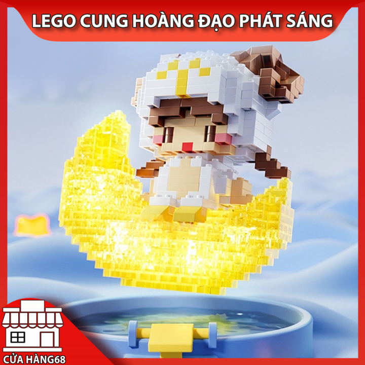 Bộ lego lắp ráp 12 cung hoàng đạo phát sáng, mô hình lắp ráp lego 3D ...