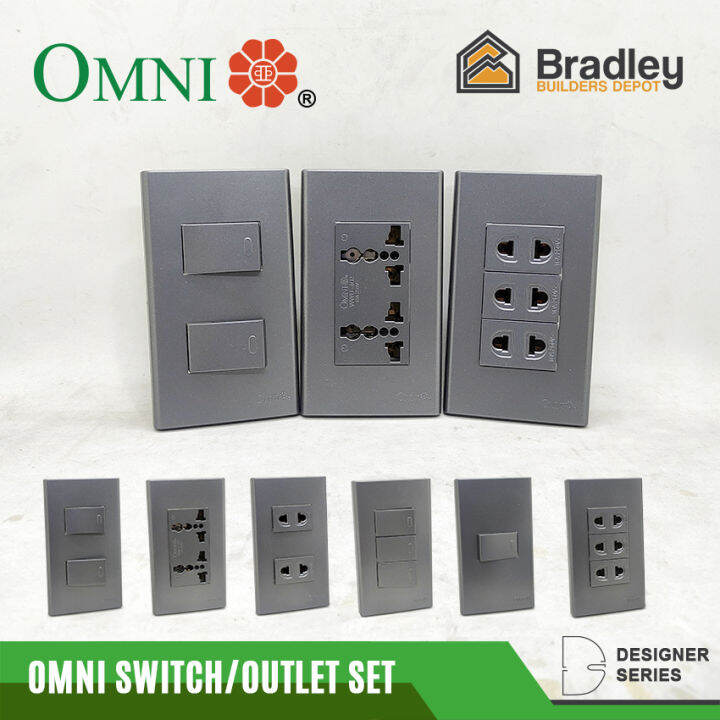 Omni Modern Graphite Switch and Outlet Set (Designer/Wide Series ...