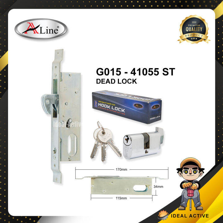 Aline G015-41055 ST Dead Lock Handle Entrance Iron Door Gate Lock Set ...