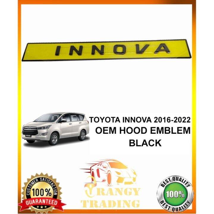 Toyota Innova 2016 to 2023 OEM Hood Emblem Black with sticker guide ...