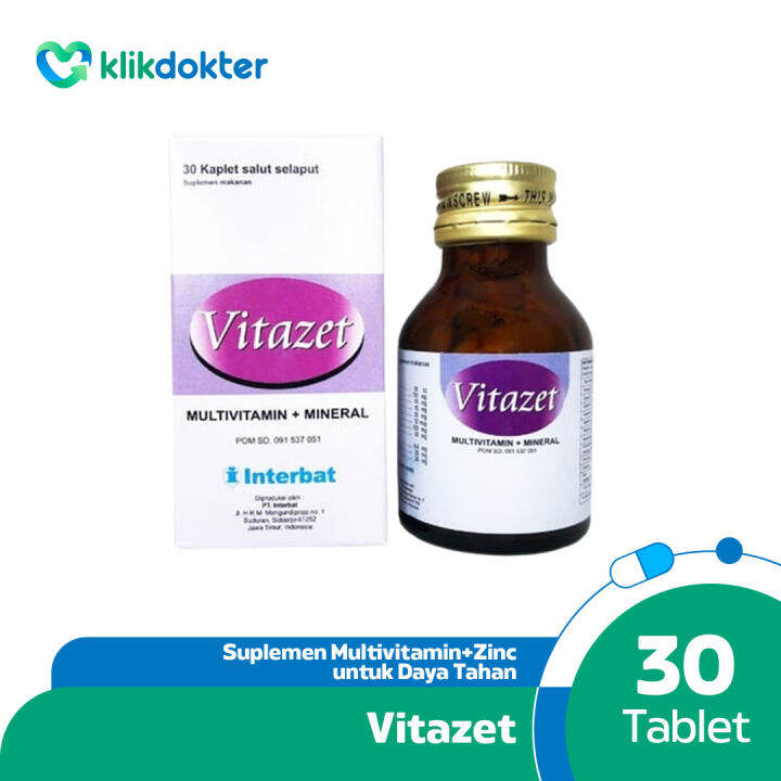 Vitazet 30 Tablet - Suplemen Multivitamin+Zinc untuk Daya Tahan Tubuh ...