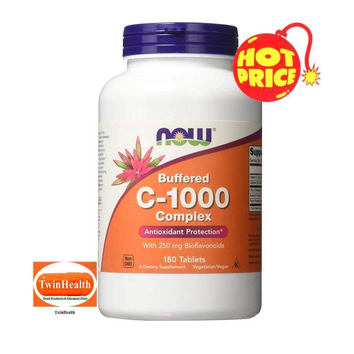 NOW Foods Vitamin C-1000 Buffered Complex - 180 Tablets | Lazada.co.th