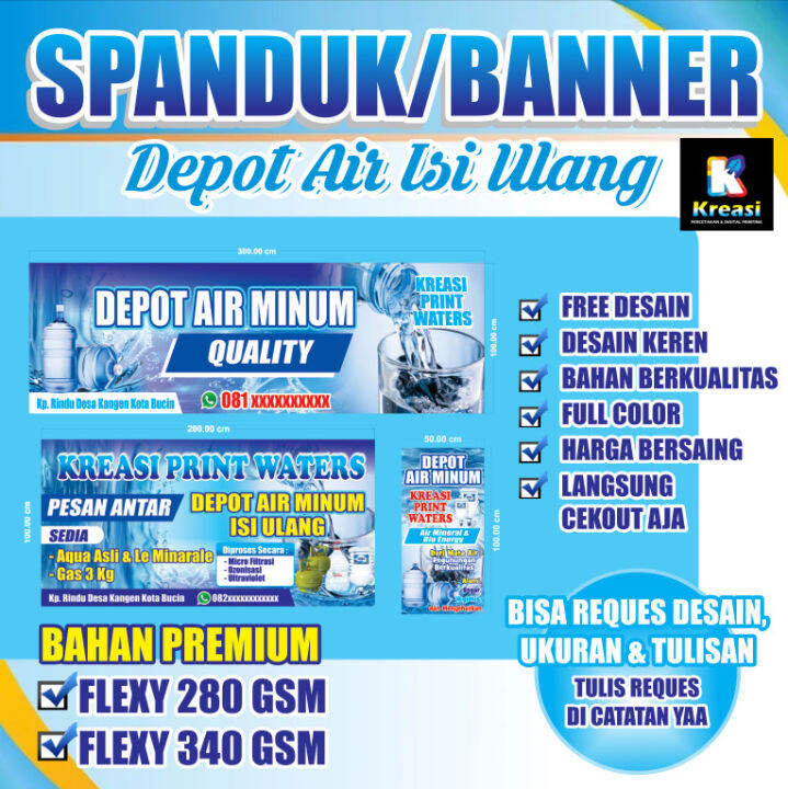 spanduk banner depot air isi ulang | Lazada Indonesia
