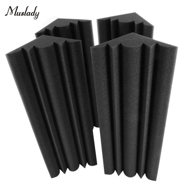 Muslady 4 PCS 30 * 18 * 18 cm Acoustic Foam Panels High Density Sound ...