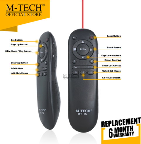 ITACC Laser Pointer Wireless Presentasi with Mouse Function MT-02 M-Tech Original MT02 MT 02 ...