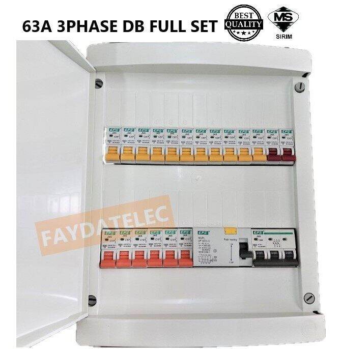 3Phase 63A PVC MCB BOX DB SET C/W 19pcs EPS 1P MCB,1pcs EPS 63 3P MCB,1pcs EPS 63A 300MA 4P ELCB ...