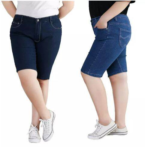 MISS K- Highwaist Big Size Denim Tokong Shorts for women | Lazada PH