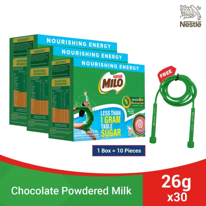MILO Less Than 1g Table Sugar Powdered Choco Malt Milk Drink 26g - Pack ...