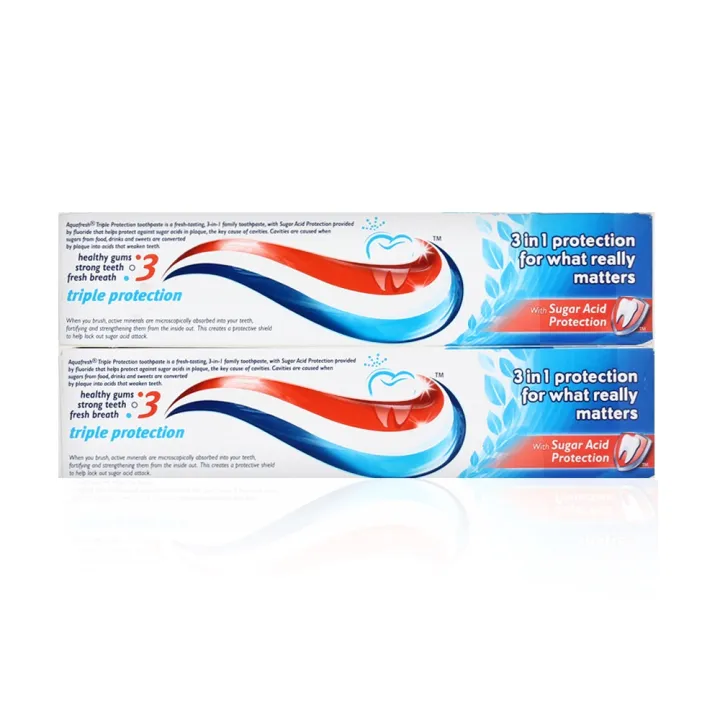 Aquafresh Fresh and Minty Triple Protection Toothpaste 100ml Twin Pack ...
