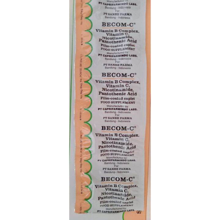 BECOM C PER STRIP | Becom C / Vitamin C / Zink / Multivitamin / Vitamin ...