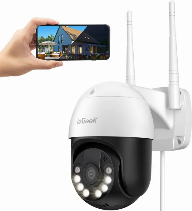 Security Camera Outdoor with Spotlight - ieGeek 1080P HD Full Color ...