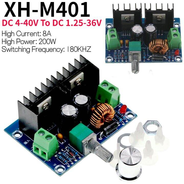 Xh M401 Step Down Buck Converter Board 8a 200w Dc4 40v Dc1 25 36v