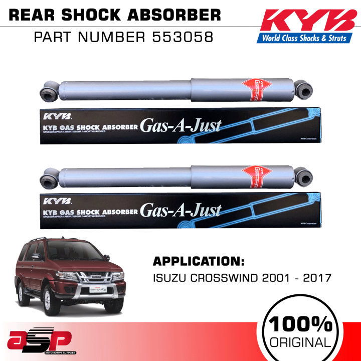 KYB Set of 2 Rear Gas Shock Absorber for Isuzu Crosswind 2001 - 2017 KAYABA 553058 (KG4012) LEFT ...
