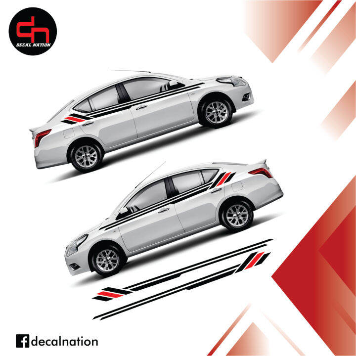 Nissan Almera both sides Linear Decal Design Cut out Vinyl Sticker ...
