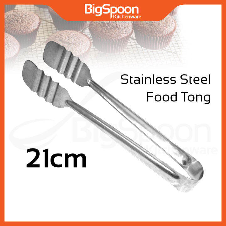 BIGSPOON 21cm Stainless Steel Food Clip | Penyepit Makanan Besi Kecil ...