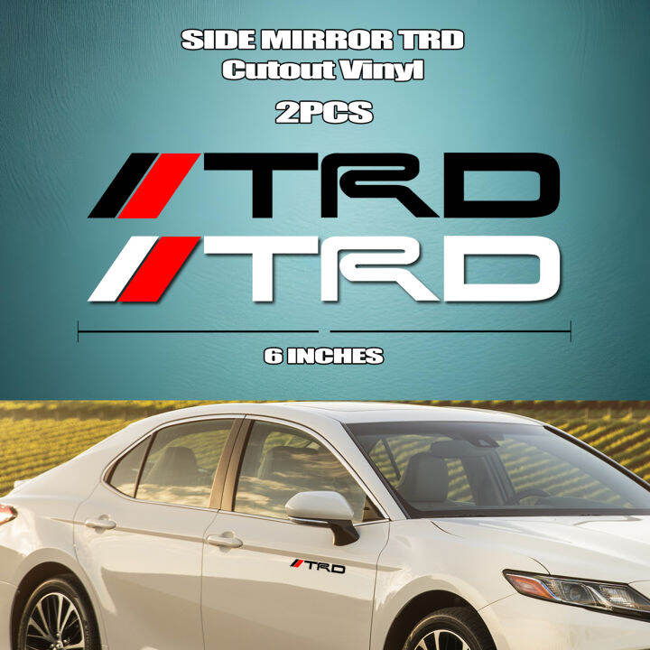 TOYOTA TRD SIDEMIRROR STICKER - CUTOUT VINYL CARS DOOR WINDSHIELD ...
