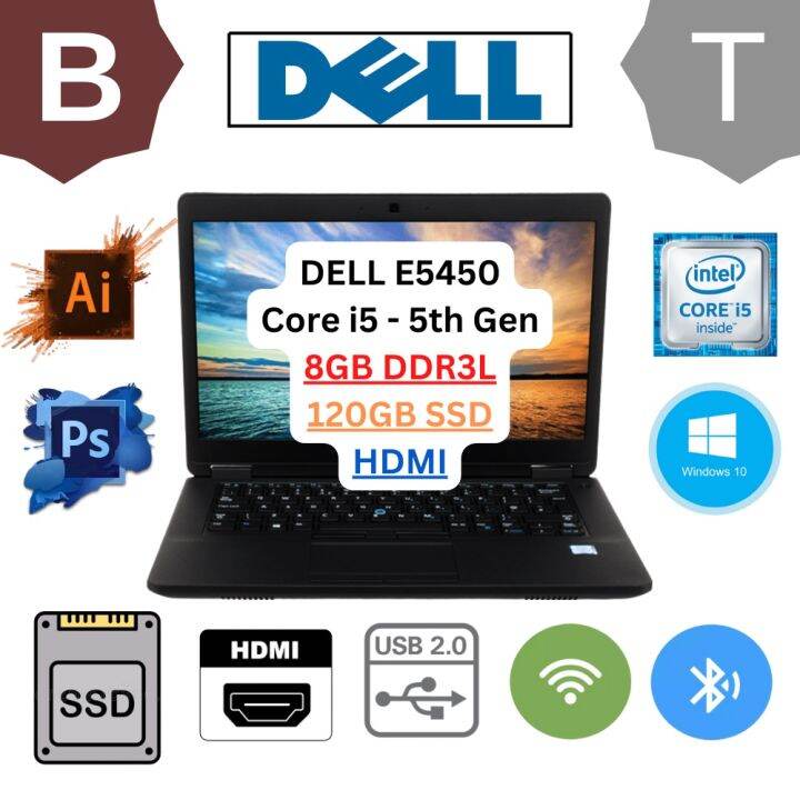[Cheapest in Town] DELL Latitude E5450 - Core i5 - 8GB RAM - 120GB SSD - Windows10 - HDMI ...
