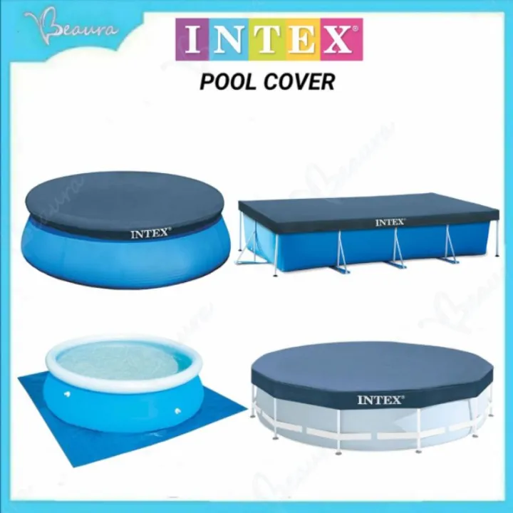 🔥Intex Pool Cover, Swimming Pool Top and Ground Cover, Penutup Kolam ...