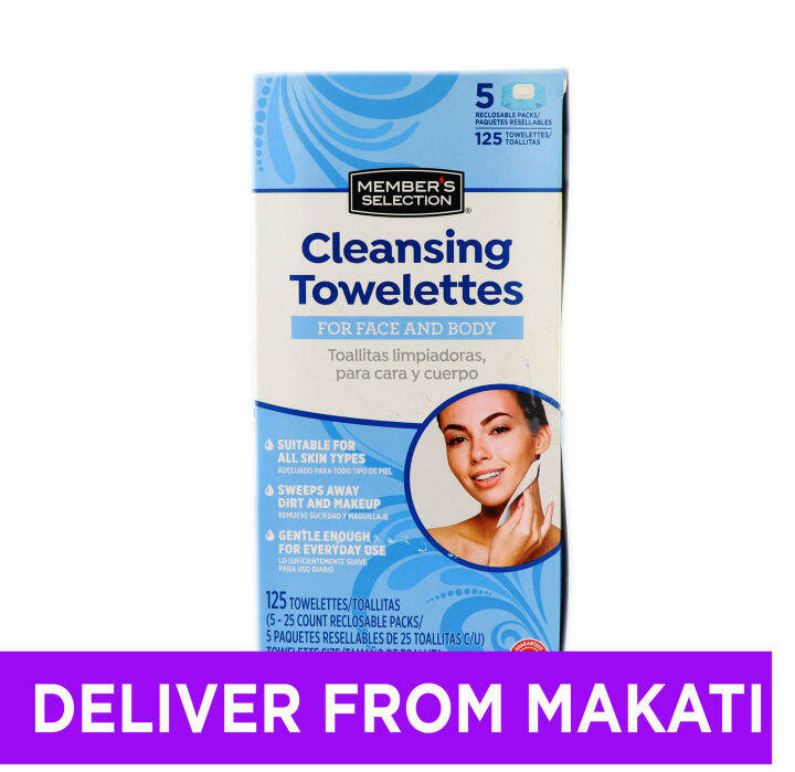 Member's Selection Cleansing Towelettes 5 packs x 25 towellettes ...