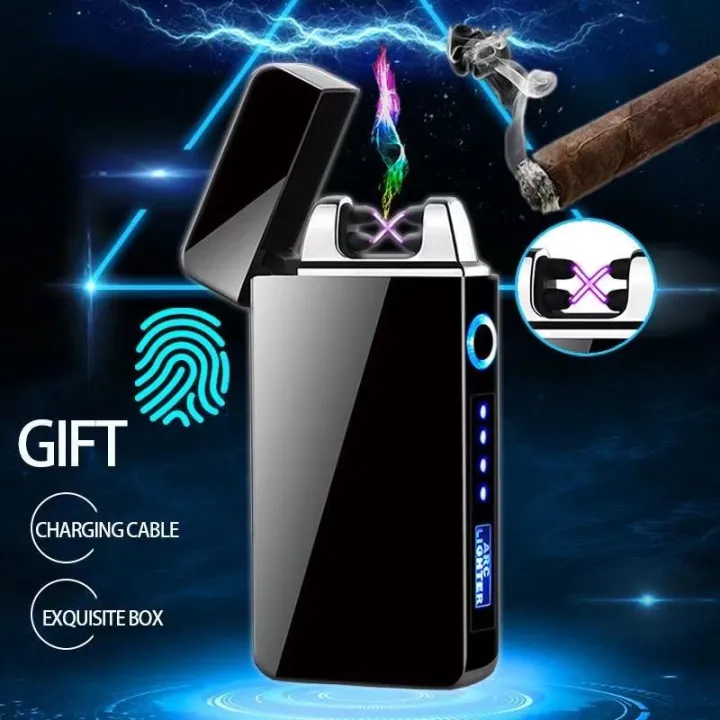 MINIMINISHOP Windproof Dual Arc Lighter Plasma Flameless Rechargeable ...