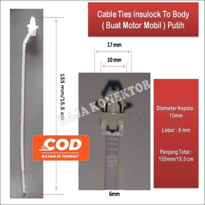 Isi 10 pcs...Klip Panah/Klip Nylon Pengikat kabel Body Electric ...