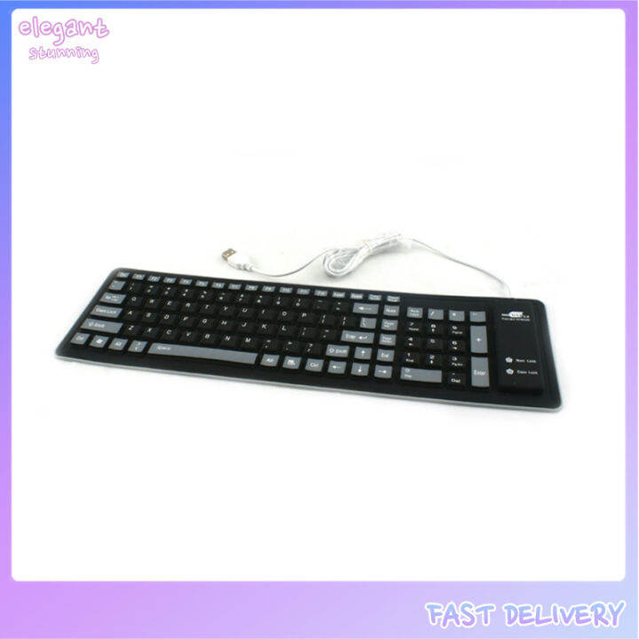 elegantstunning Portable Silent Foldable Silicone Keyboard Usb Flexible ...
