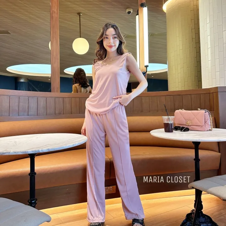 Maria Closet 💓 ชุดเซ็ทงานดีสไตล์โคเรียจร้าาาา ผ้าดีใส่สบายมากกกก แบบน่ารักสีละมุน | Lazada.co.th