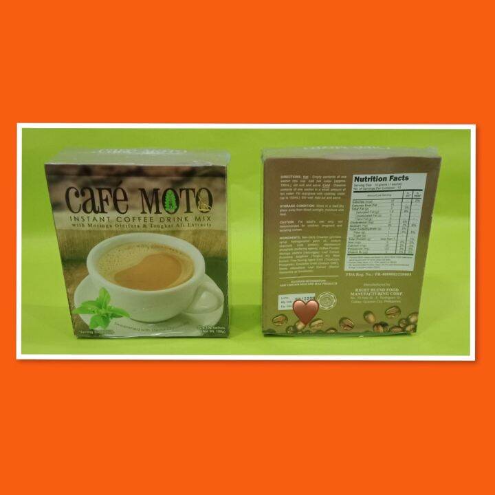 (1 BOX) Cafe Moto Coffee with Moringa and Tongkat Ali Sachet Authentic ...