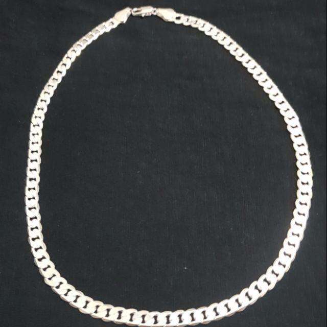 925 Italy Silver Plated 20 Inches 7mm Chain Kadena Necklace | Lazada PH