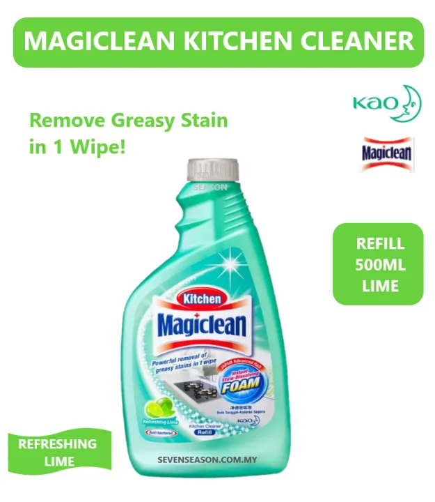 KAO MAGICLEAN KITCHEN CLEANER REFILL BOTTLE 500ML (LIME SCENT) REMOVE ...
