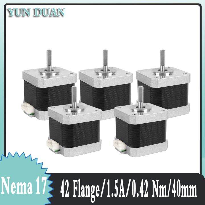 Nema17 Stepper Motors 42mm Flange 42N.cm 4 Lead 1.5A 2 Phase Stepper Motor Nema 17 for 3D ...
