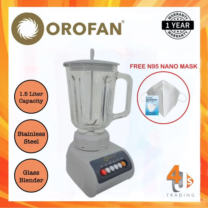 OROFAN GLASS JUG 1.5L BLENDER OEB 1.5L with free Nano Mask | Lazada PH